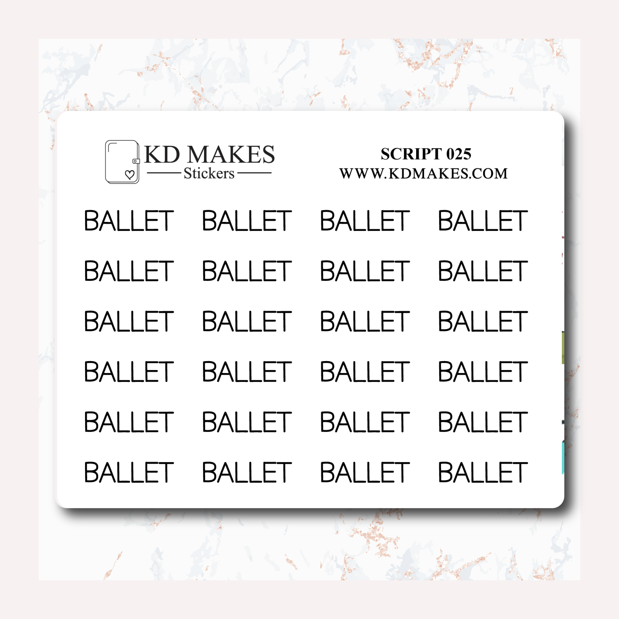 BALLET - SCRIPT 025 – KD Makes Limited