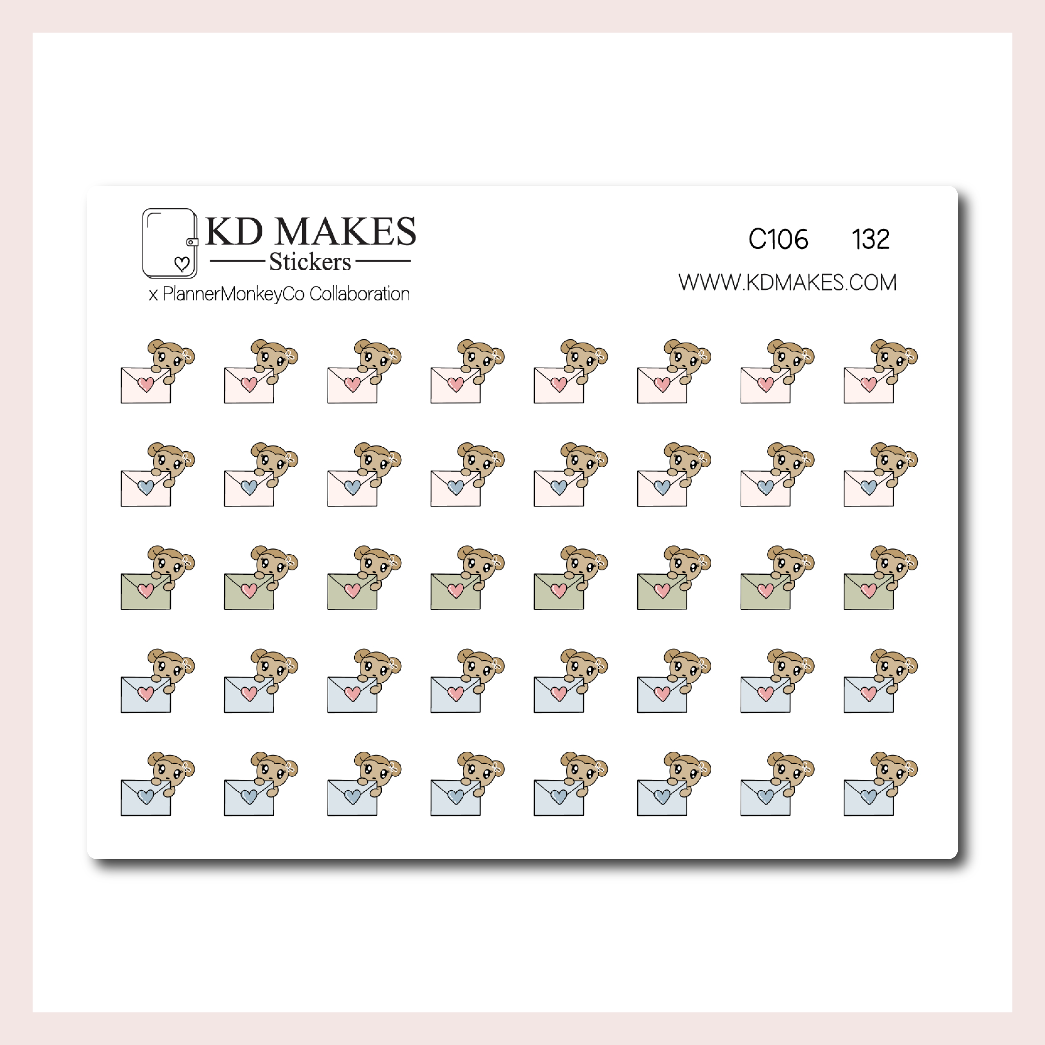 C106 | Mini Happy Mail Macy Icons | A PLANNERMONKEYCO (PMC) X KDM COLL ...